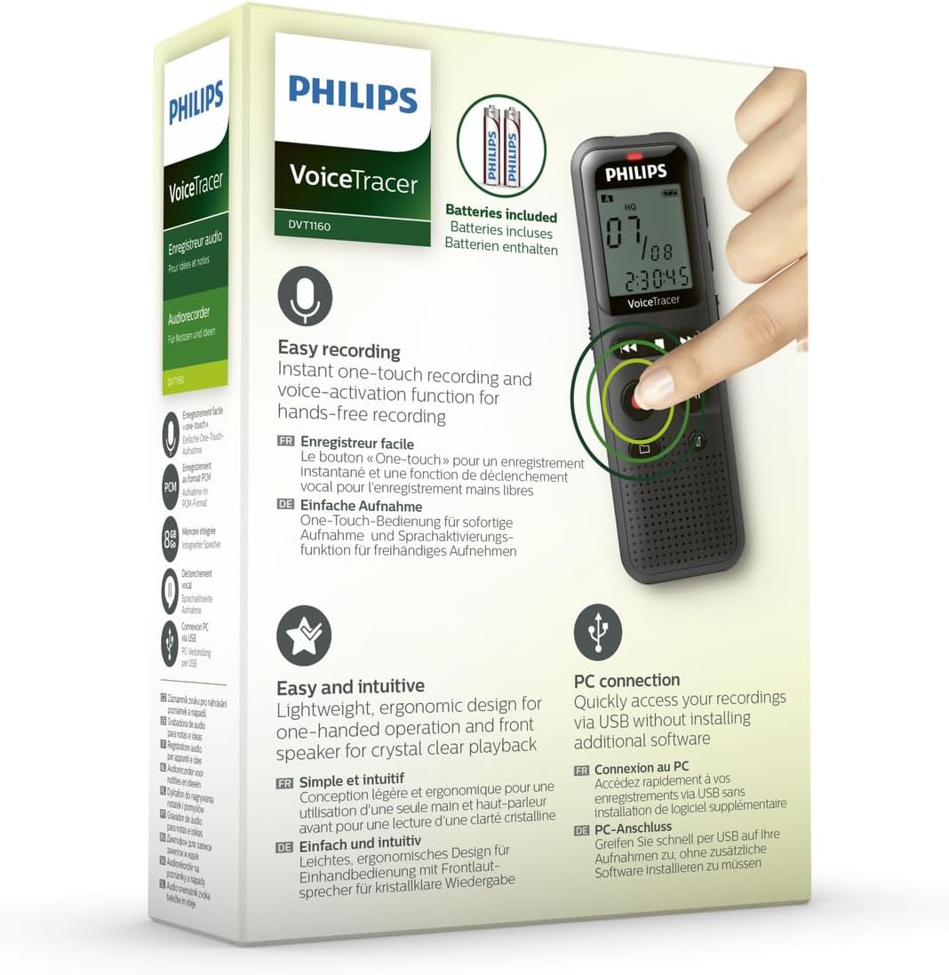 Philips VoiceTracer Audio Recorder DVT1160 Review - EyeSpySupply ...